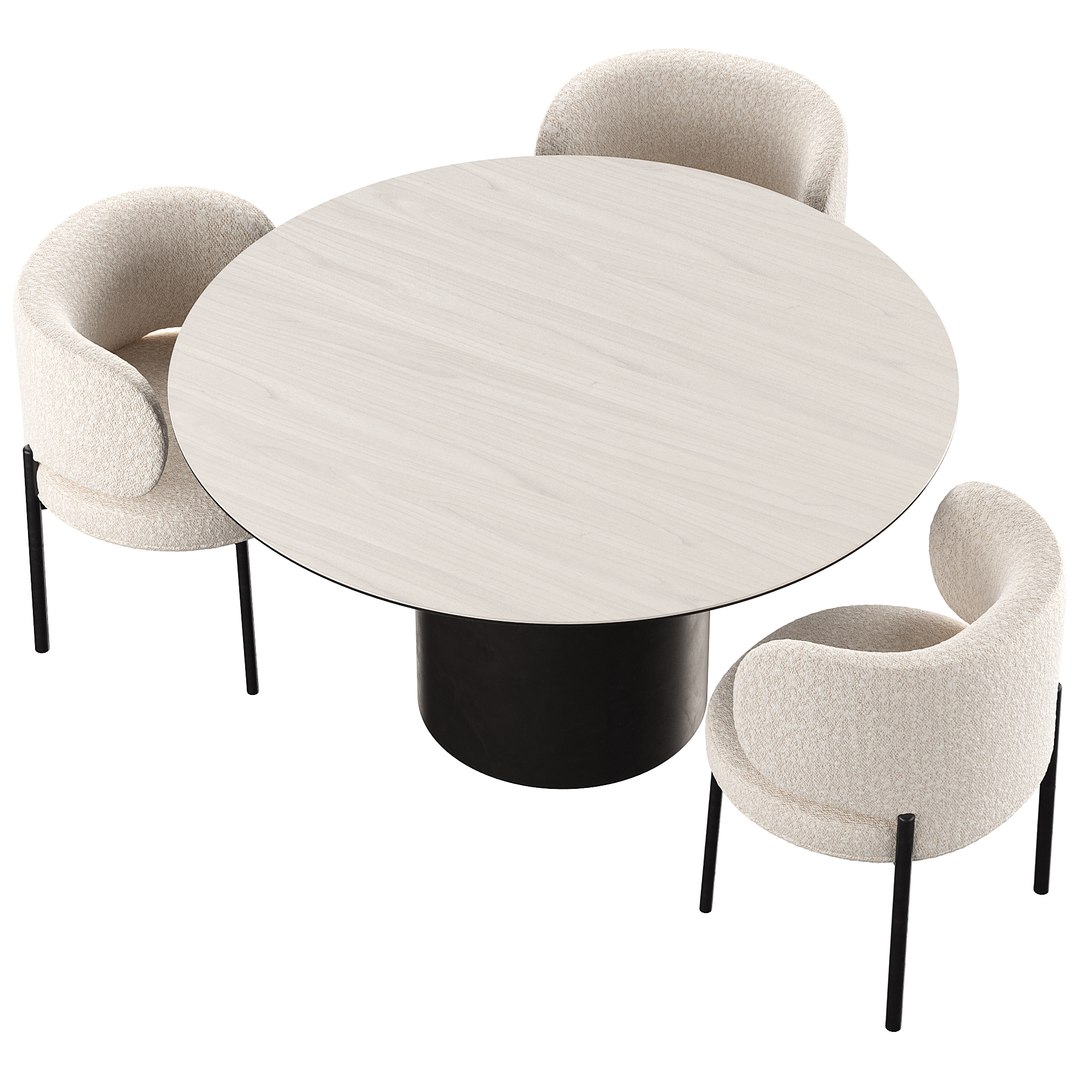 3D VIDA Round Dining Table By Davis Furniture And Akiko Chair Model ...