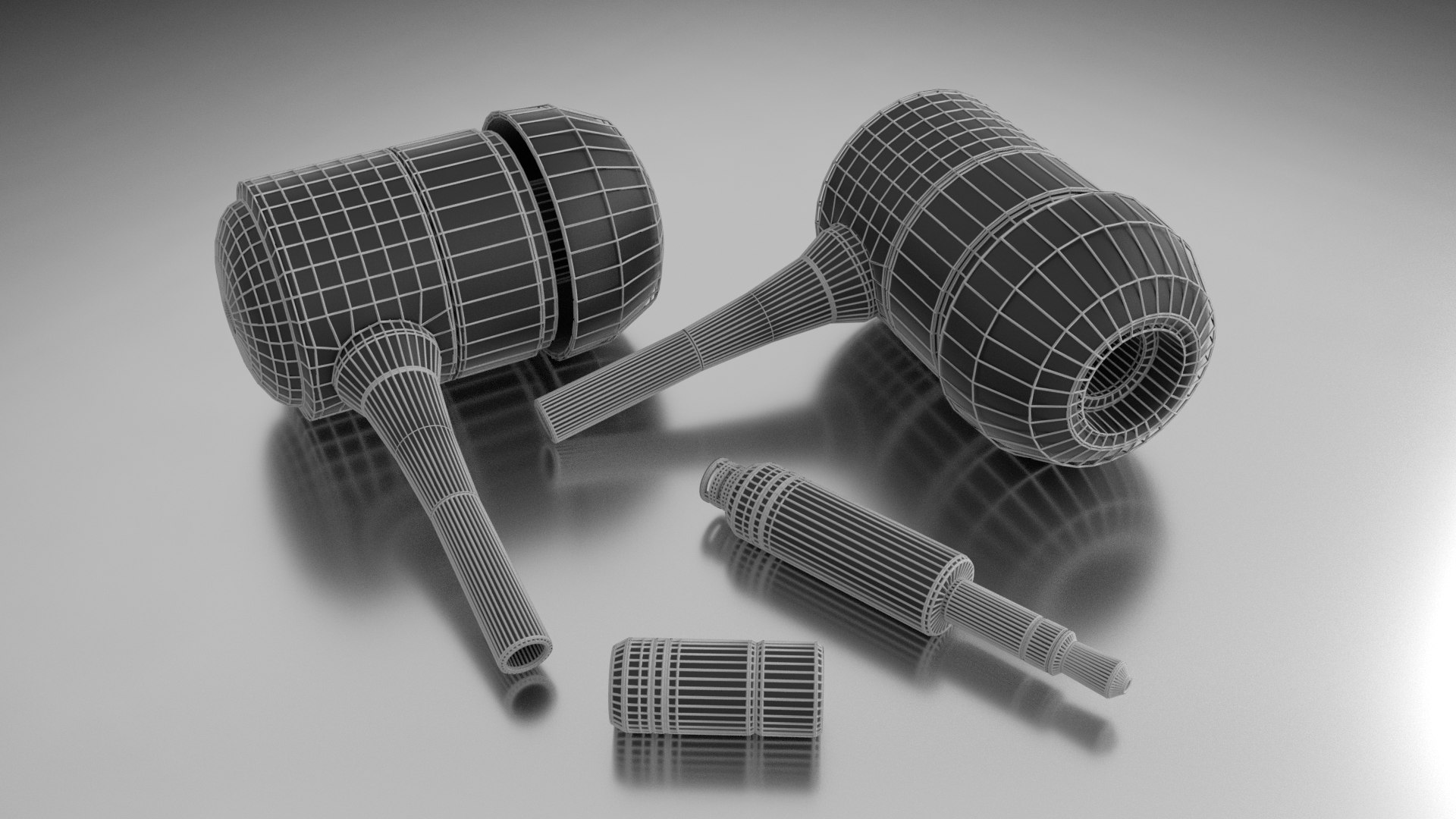 blender earphones 3d model