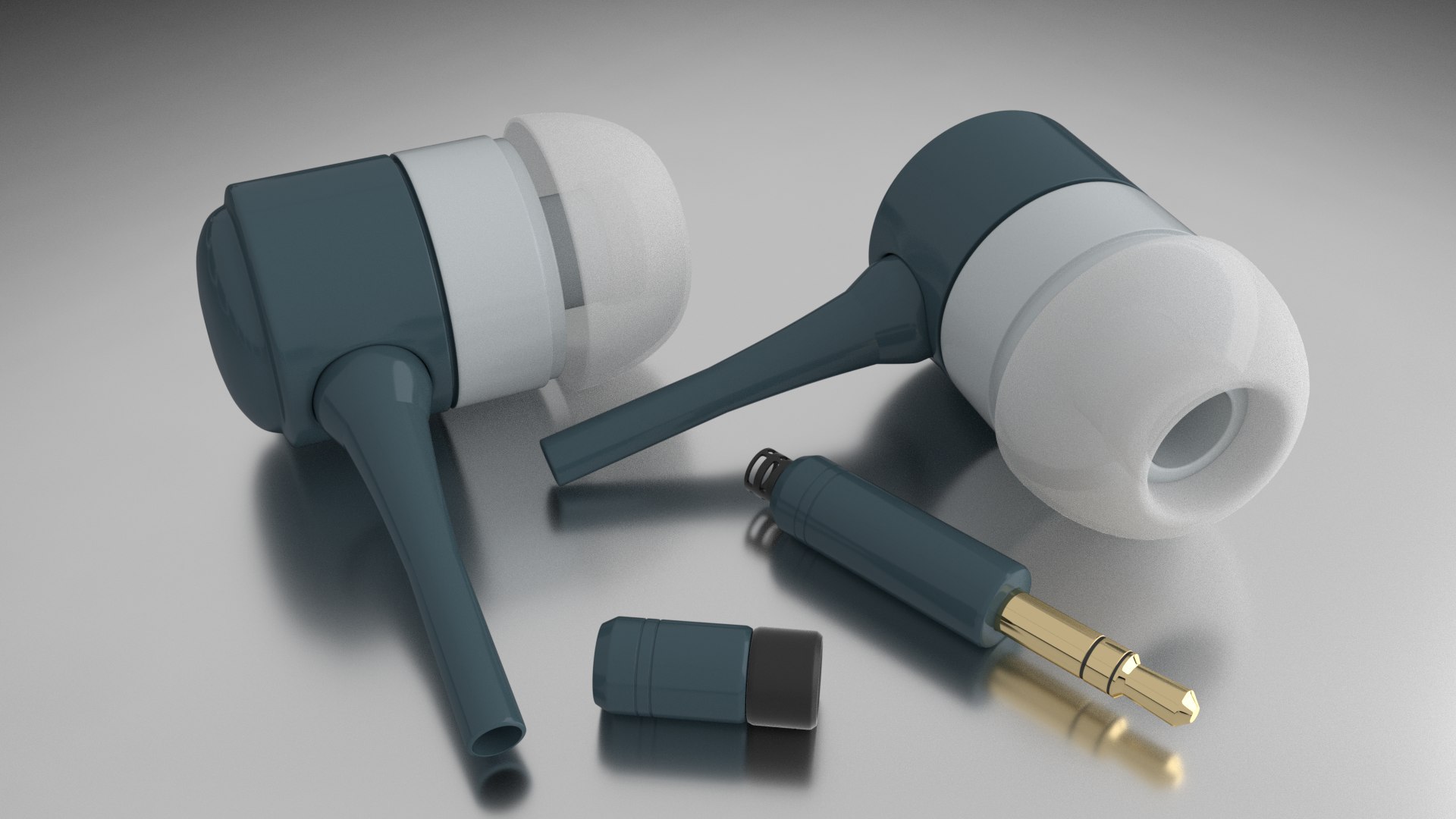 blender earphones 3d model
