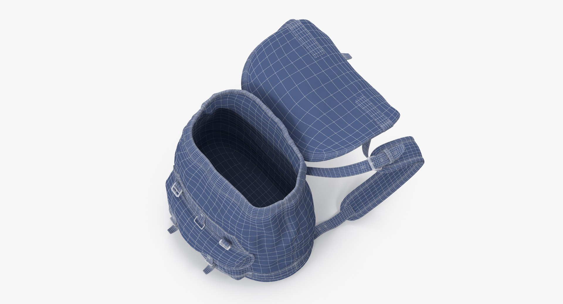 Standing Open Travel Backpack 3d Model