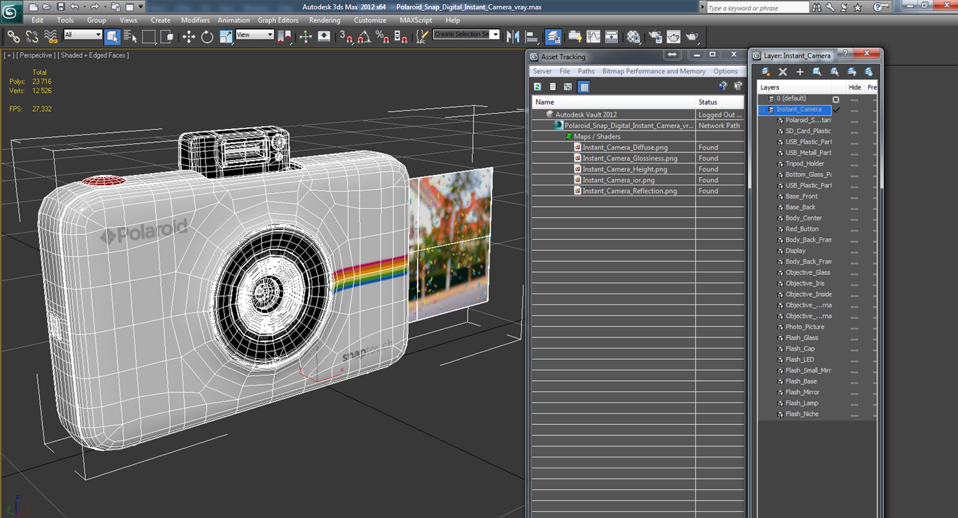 3D Model Polaroid Snap Digital Instant - TurboSquid 1292134
