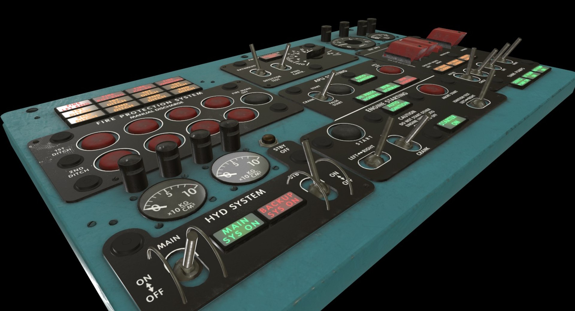 3D Central Overhead Panels Board - TurboSquid 1371822