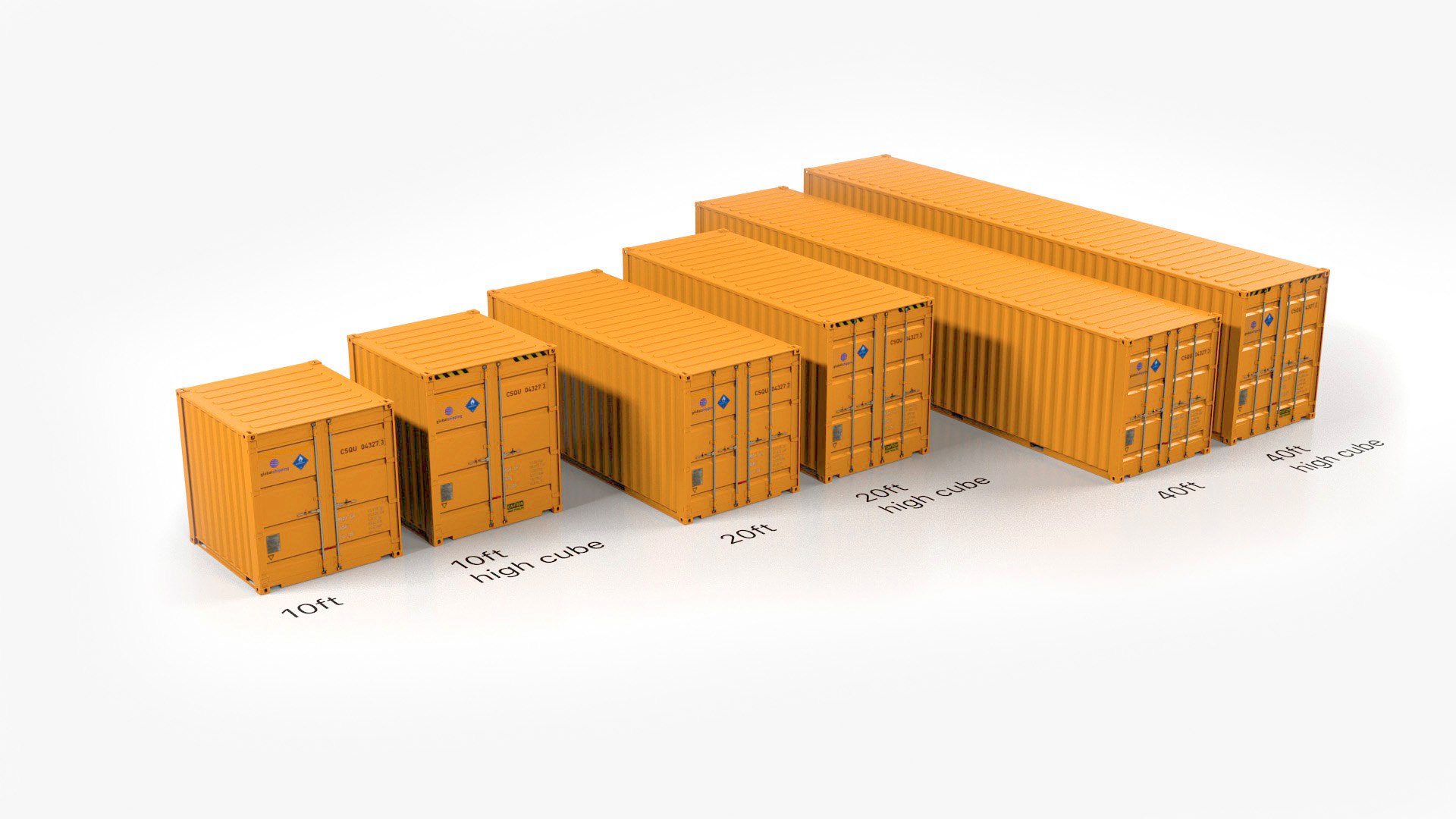 3D ISO Container Collection 10ft 20ft 40ft - TurboSquid 1964609
