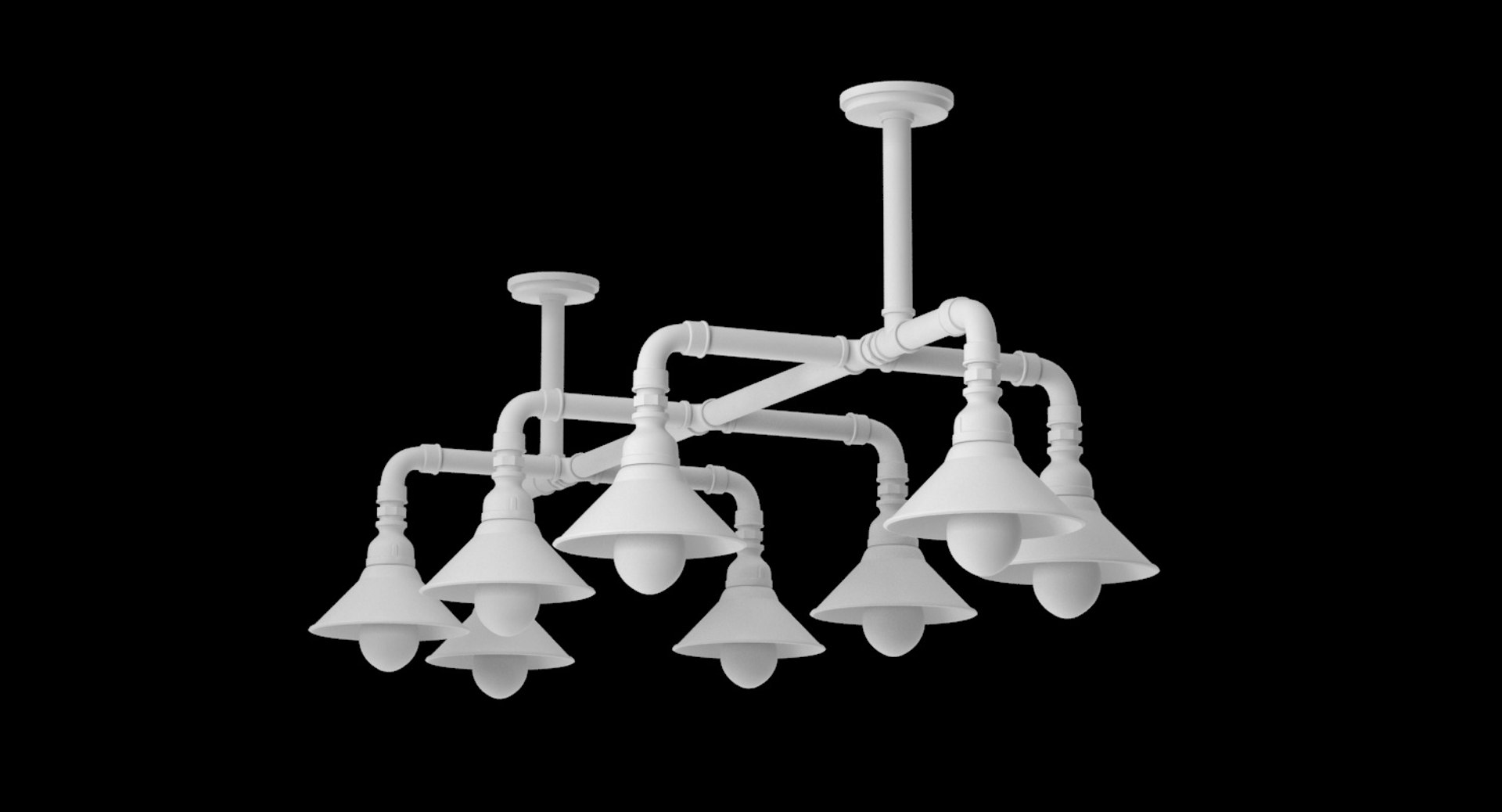 Multi Bulb Ceiling Light 3D Model - TurboSquid 1293234
