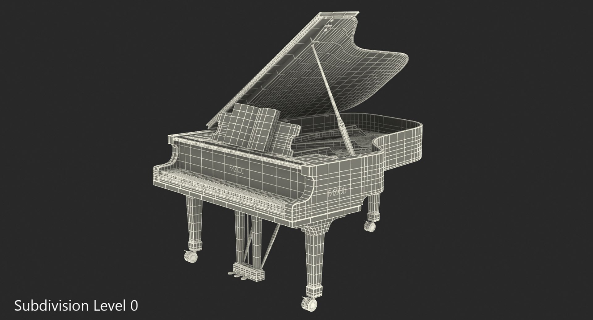 Grand Piano Music Notes Model - TurboSquid 1212106