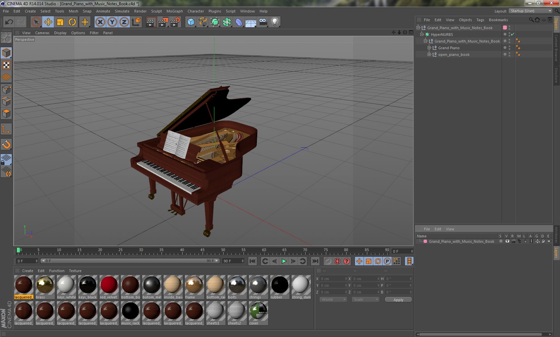 Grand piano music notes model - TurboSquid 1212106