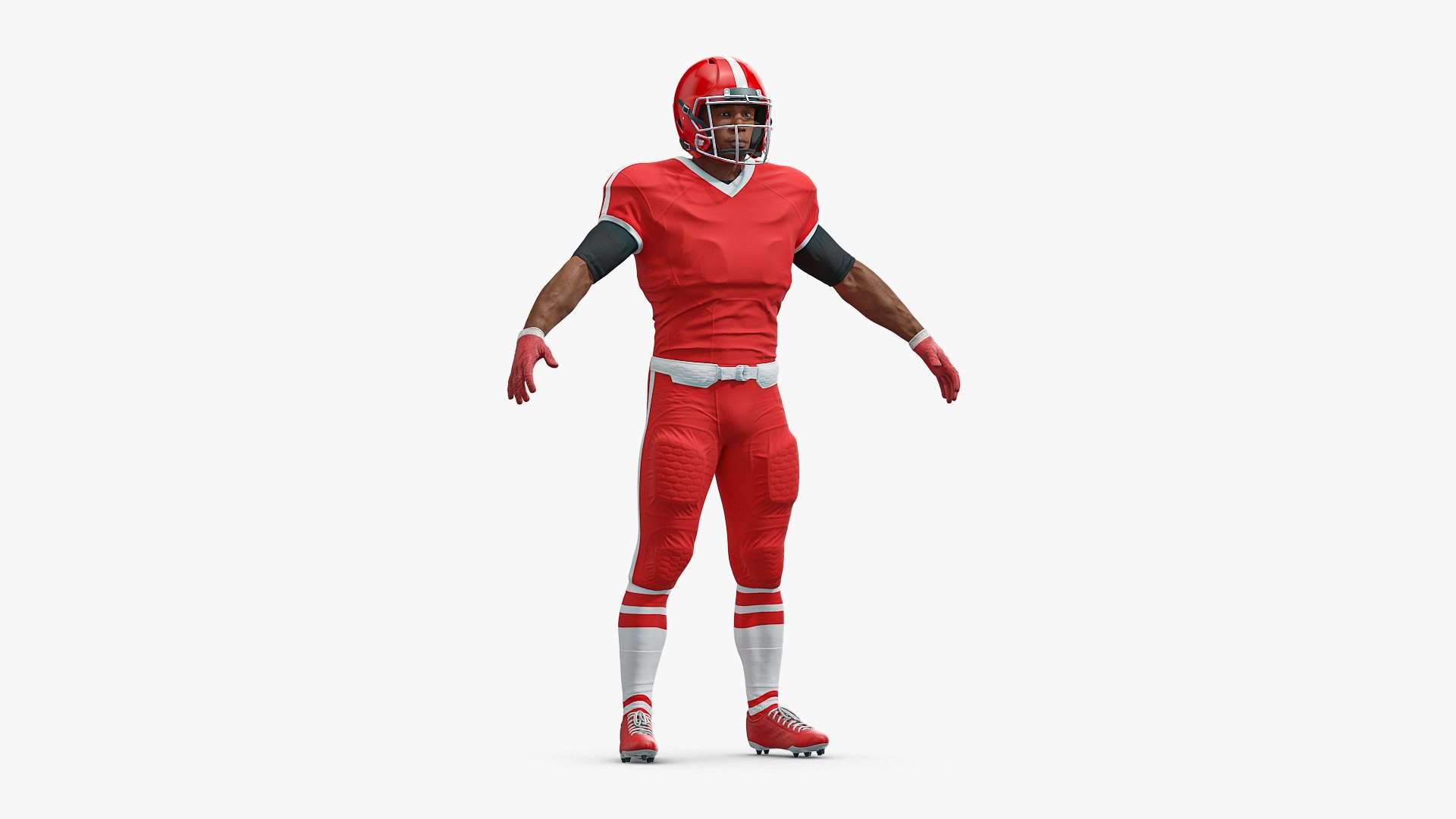 3D Red Uniform T-Pose American Football Players - TurboSquid 2091446