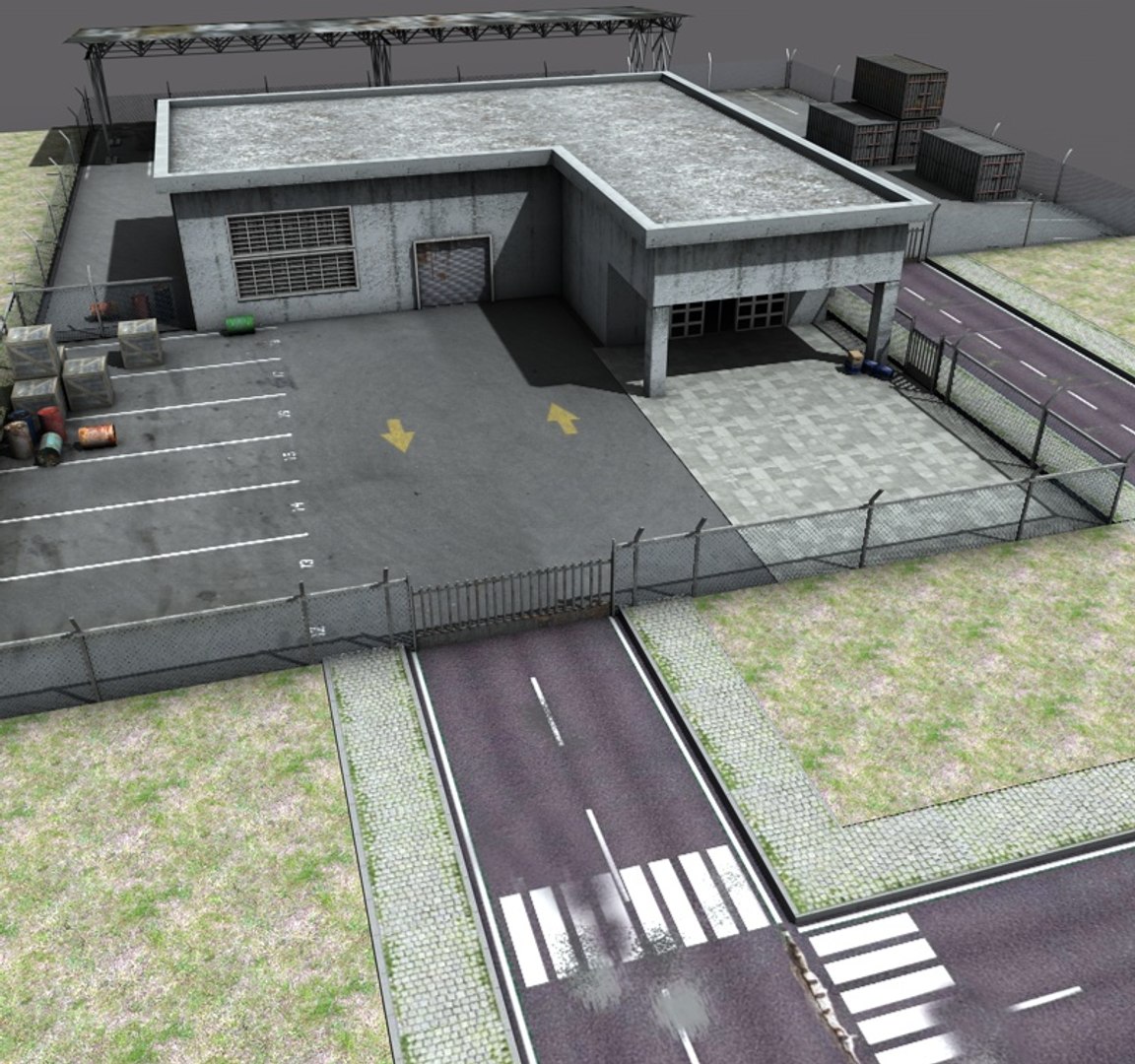 3d realistic warehouse model