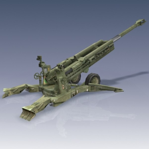 3d model m777 howitzer