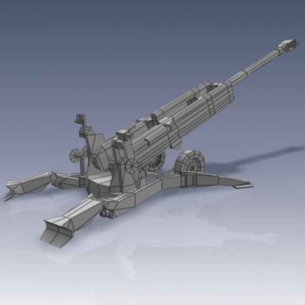 3d model m777 howitzer