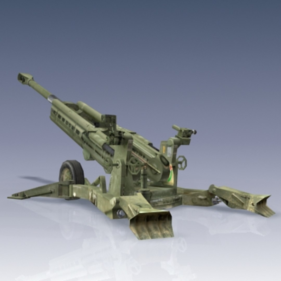 3d model m777 howitzer