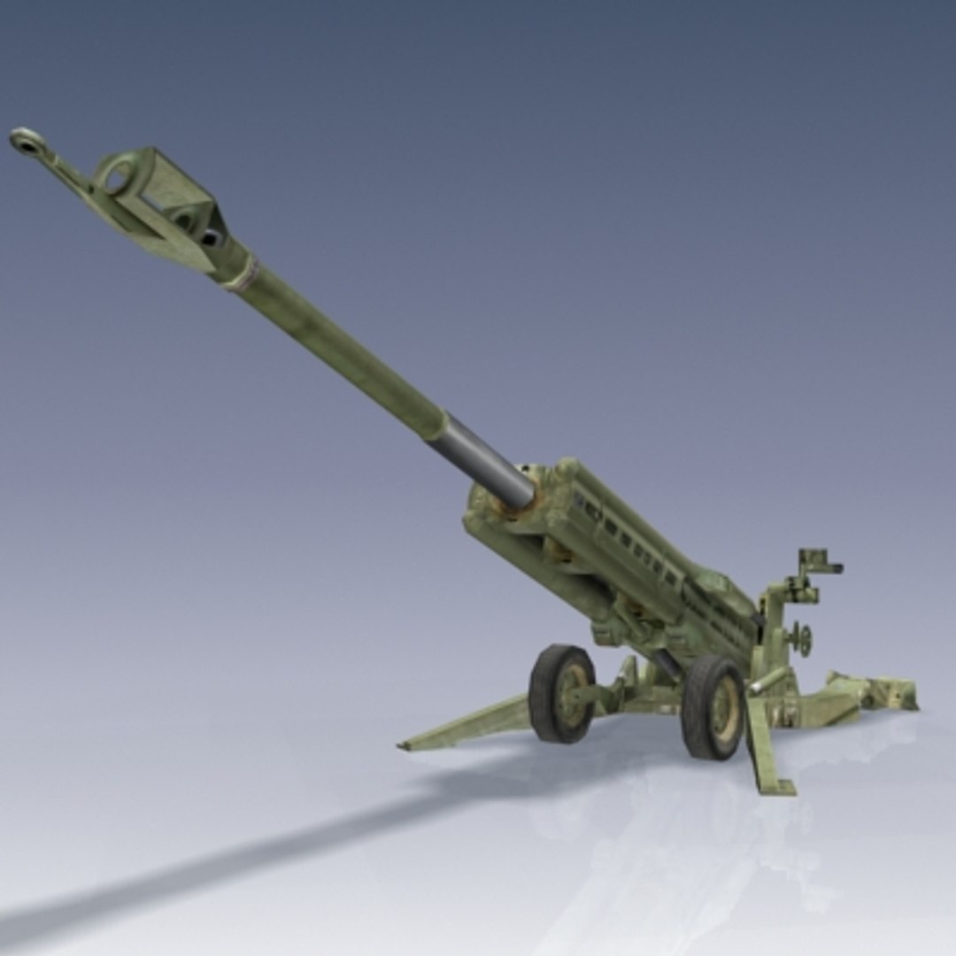 3d model m777 howitzer