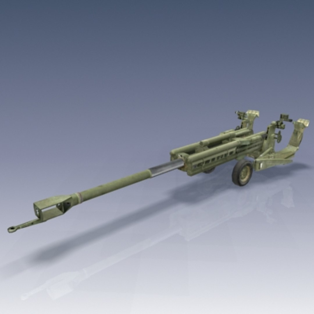 3d model m777 howitzer