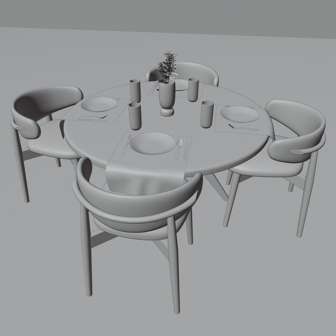 Dining Table Model - TurboSquid 2286202