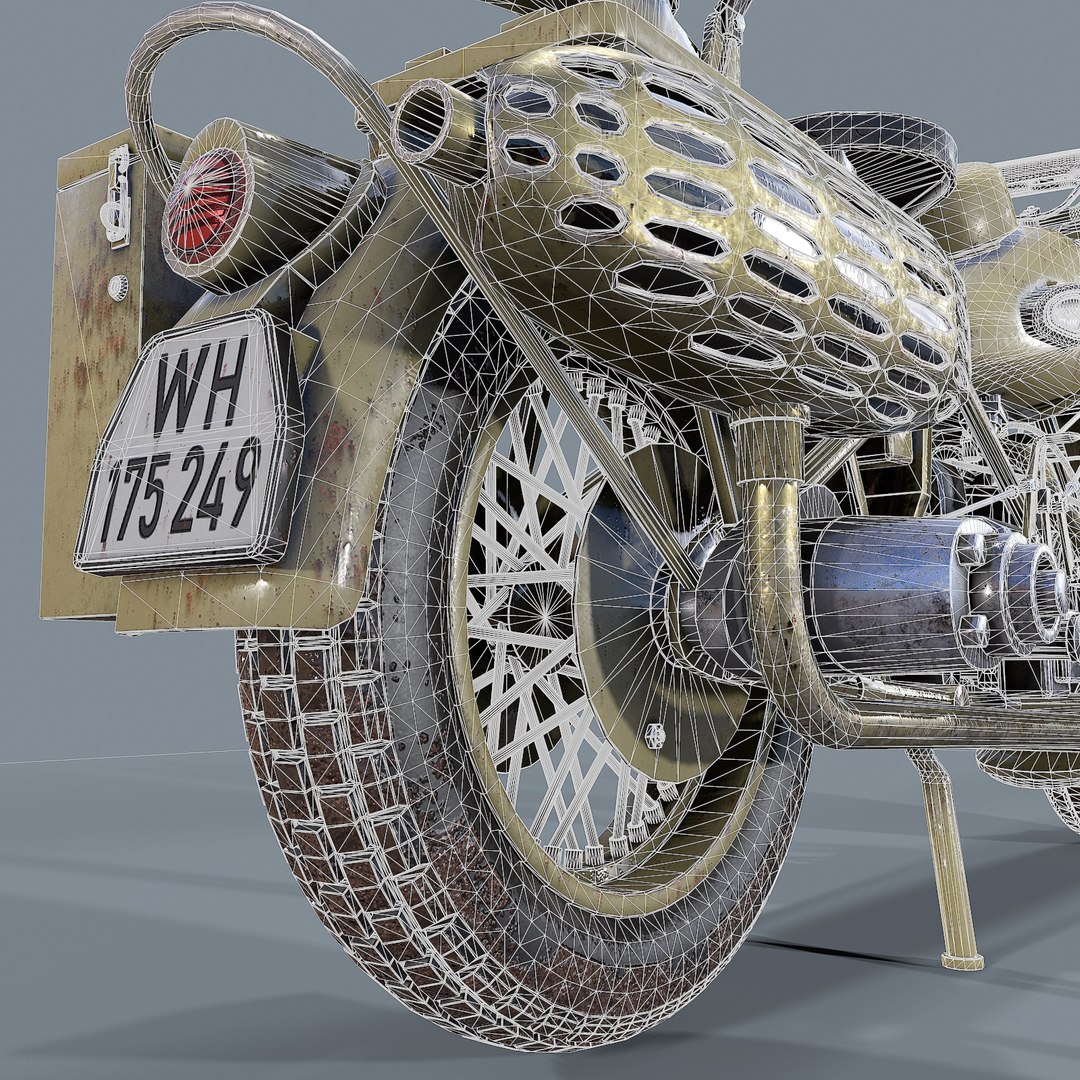 3D Model German Motorcycle Ww2 Modeled - TurboSquid 1601775