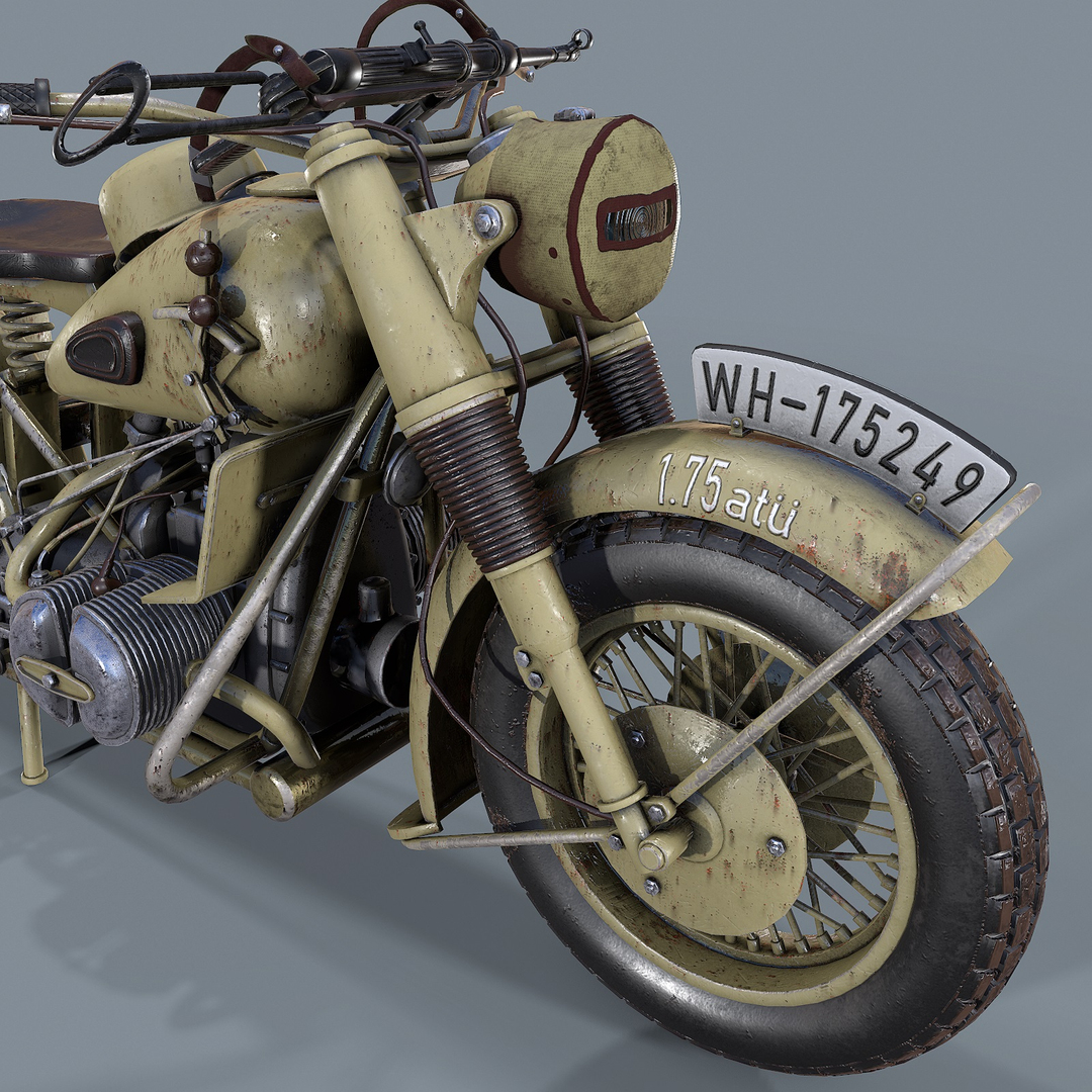 3D model german motorcycle ww2 modeled - TurboSquid 1601775