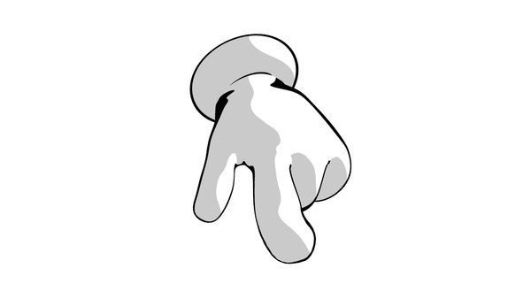 3d model of cartoon rigged hand