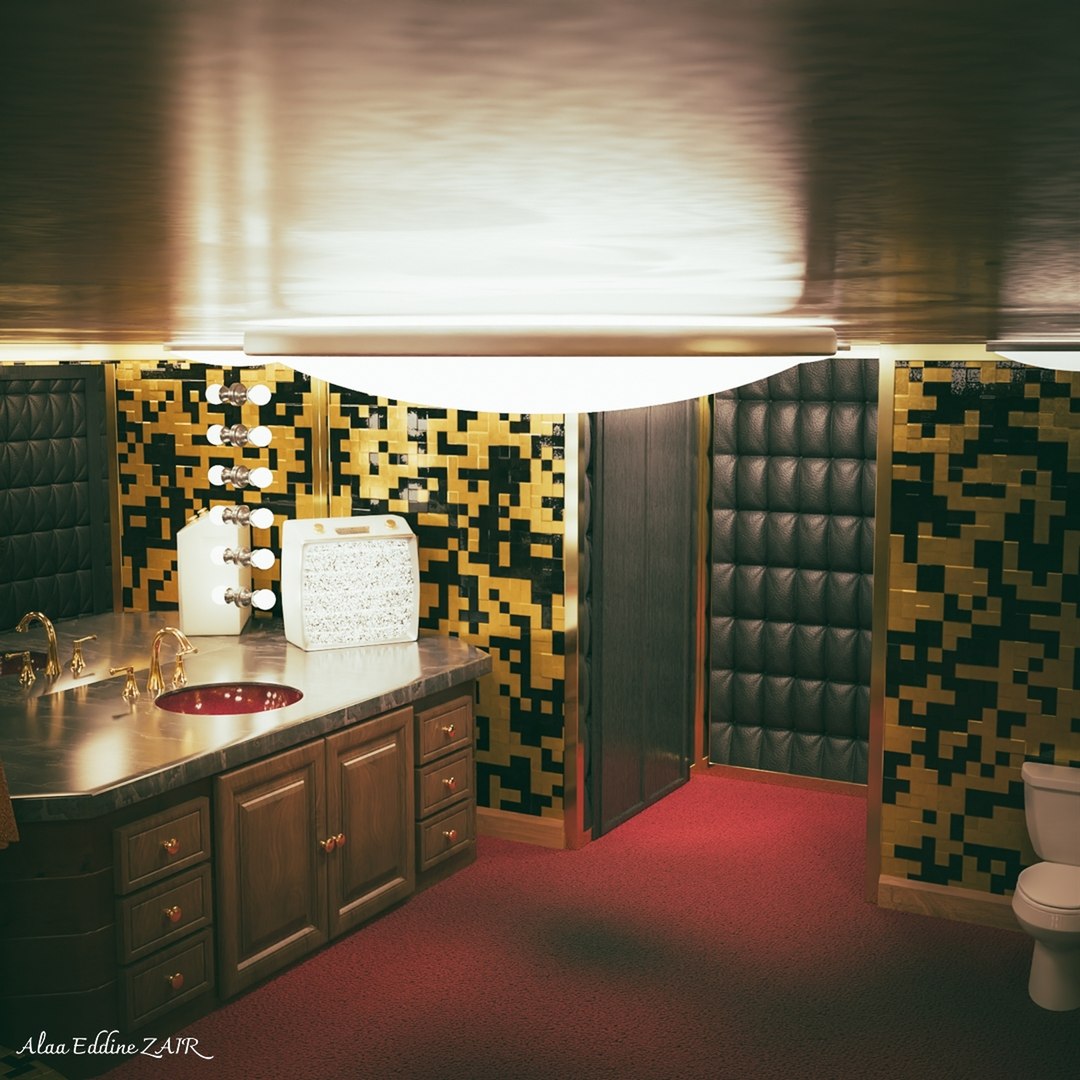 Elvis Presley Graceland Bathroom Interior 3D Model 3D model ...