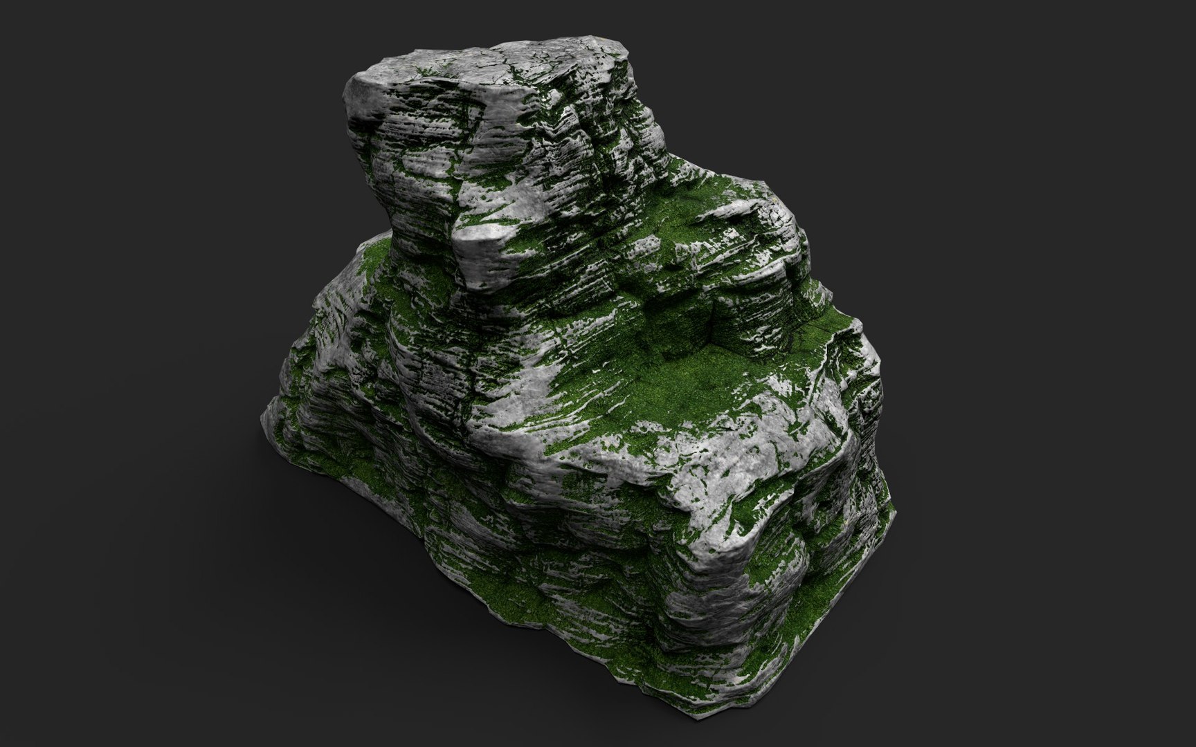3D Model Mossy Rock Collection 023 - TurboSquid 2409176