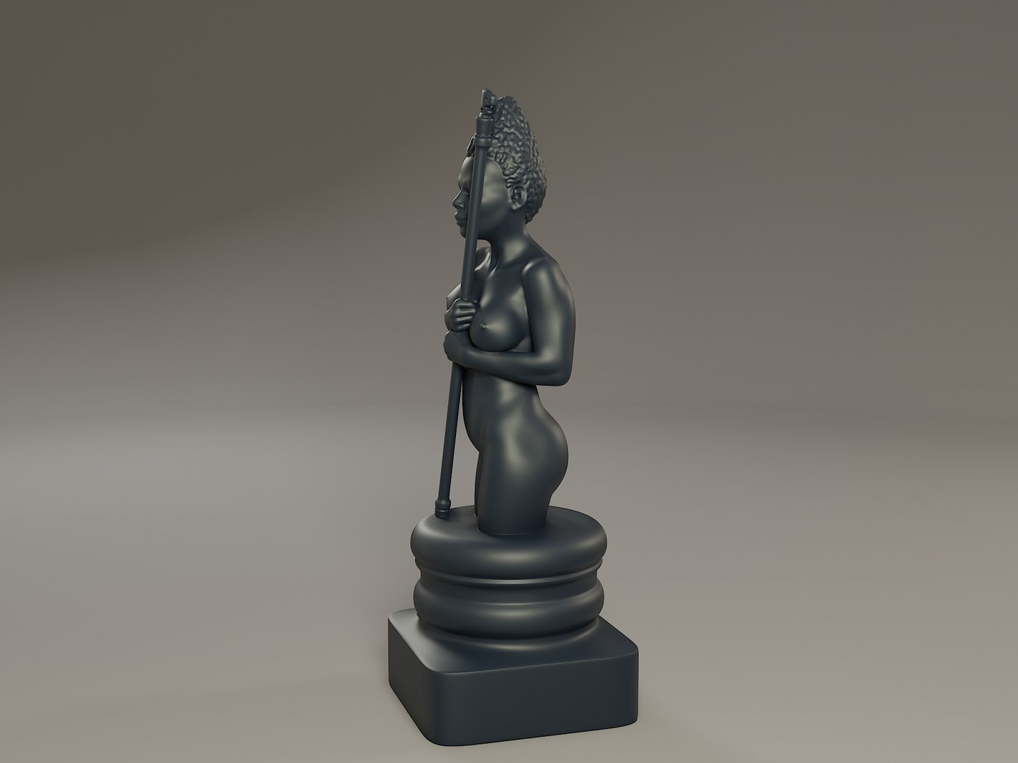 Black Female Chess Bishop 3D Model - TurboSquid 1410949