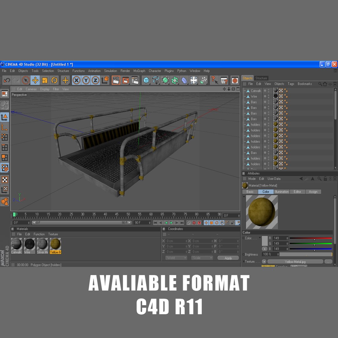 Modular Industrial Catwalk 3d Model
