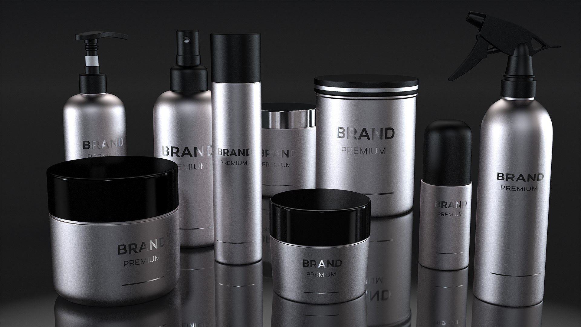 3D Cosmetic Package Set Black Model - TurboSquid 1477065