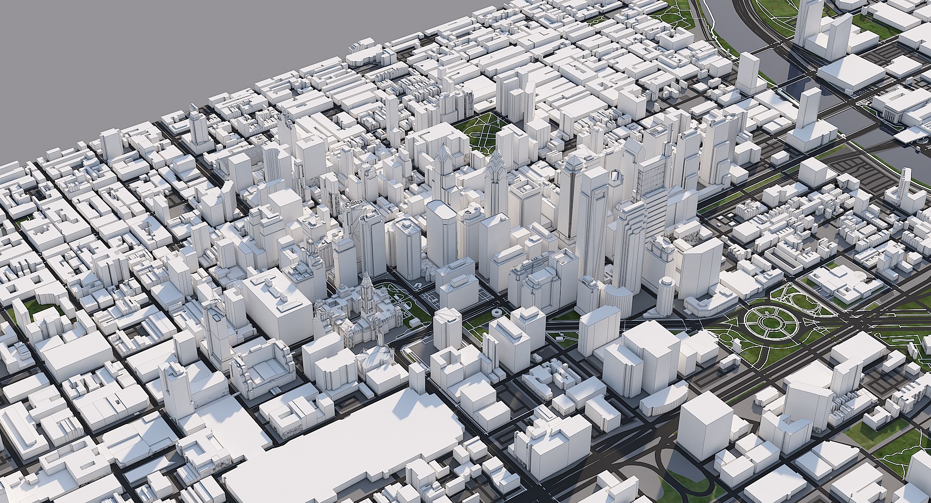 3D Philadelphia Cityscape Town City - TurboSquid 1180802