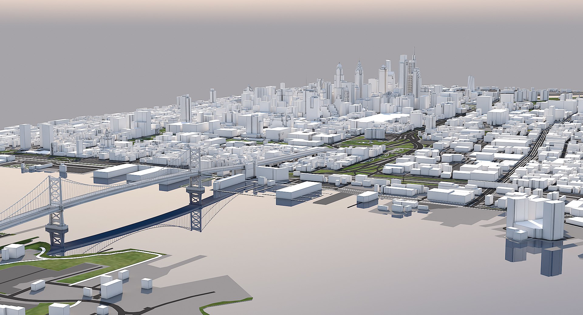 3D philadelphia cityscape town city - TurboSquid 1180802