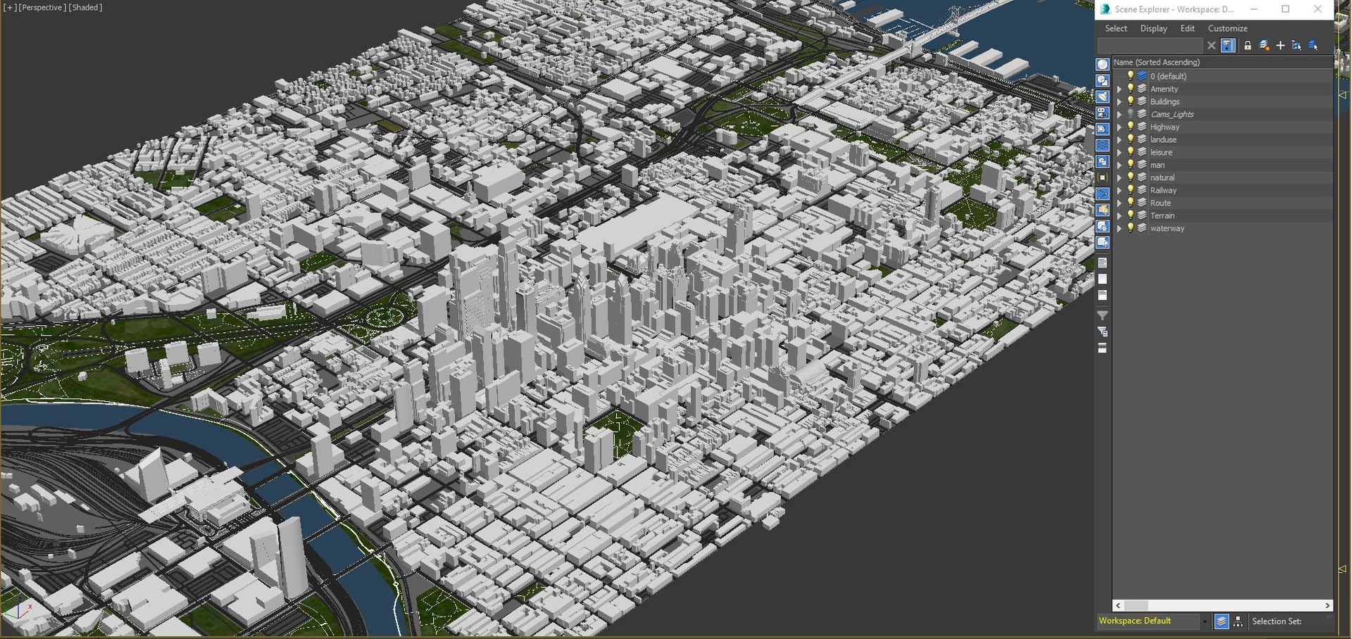 3D Philadelphia Cityscape Town City - TurboSquid 1180802