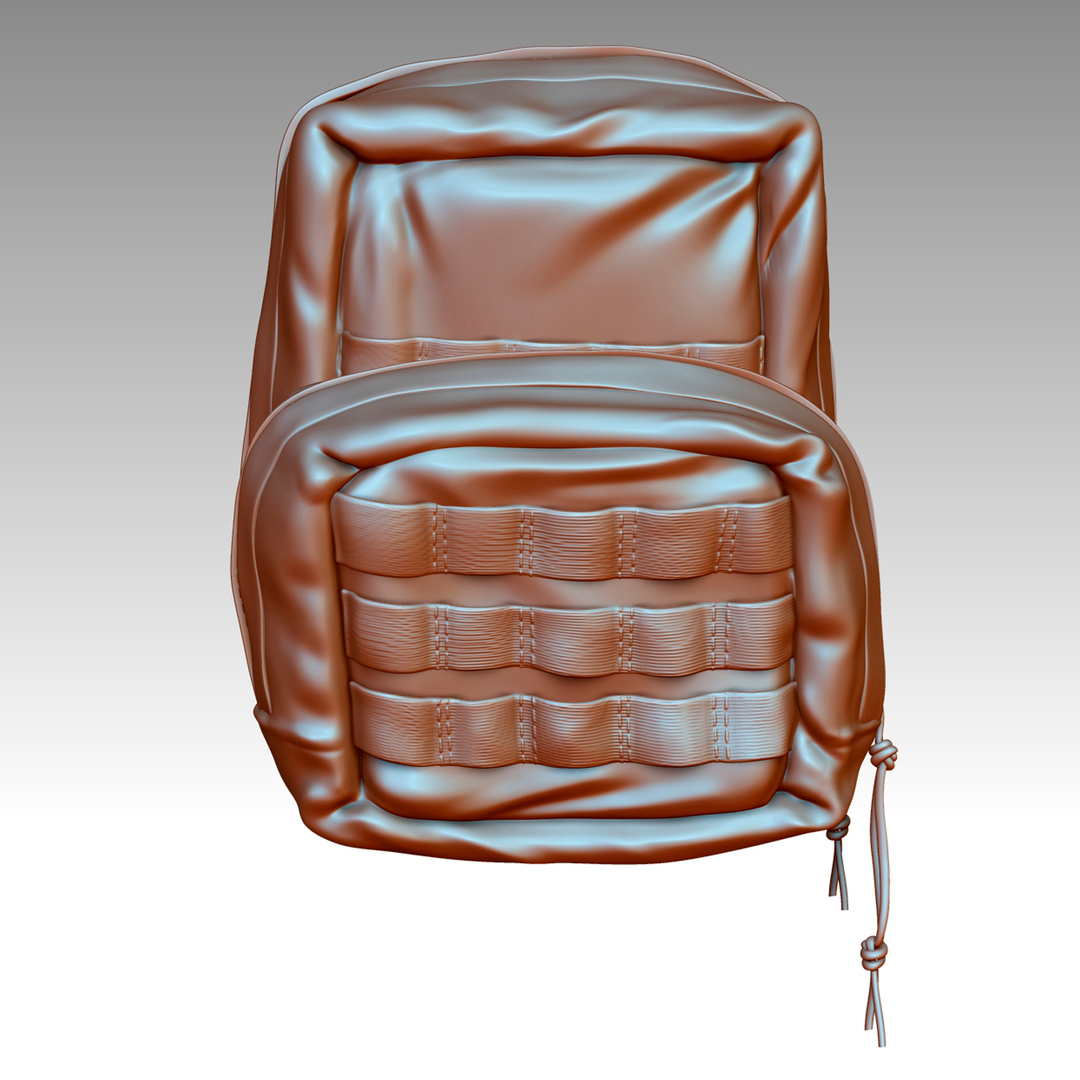 zbrush molle tactical bag 3d model