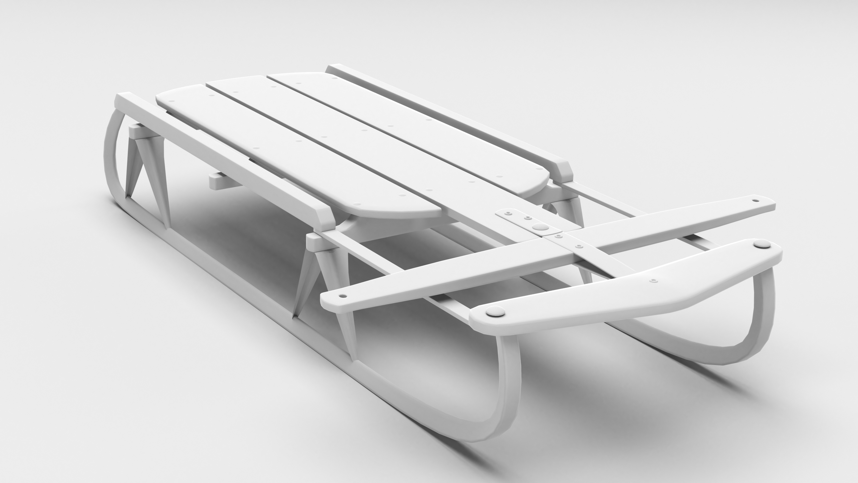 Vintage wood sled model - TurboSquid 1651668