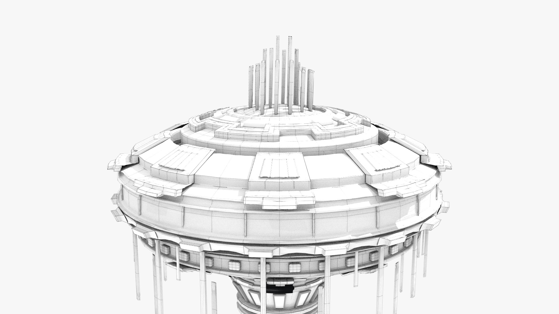 3D Sci-fi Tower Observatory Model - TurboSquid 1790152