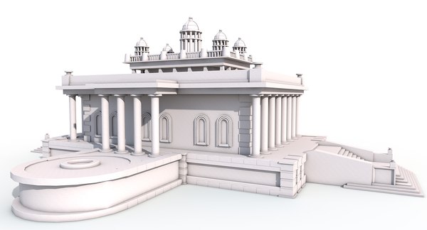 classic temple building 3d max