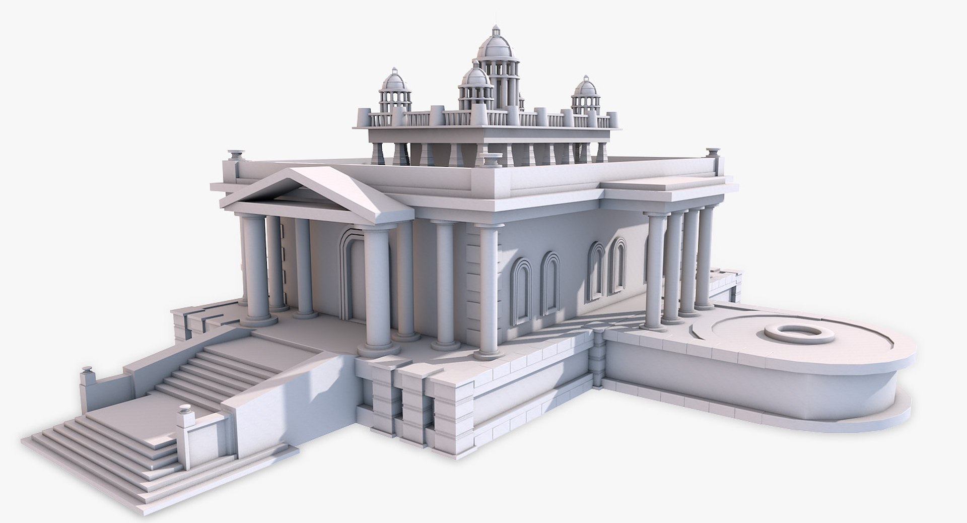 Classic Temple Building 3d Max