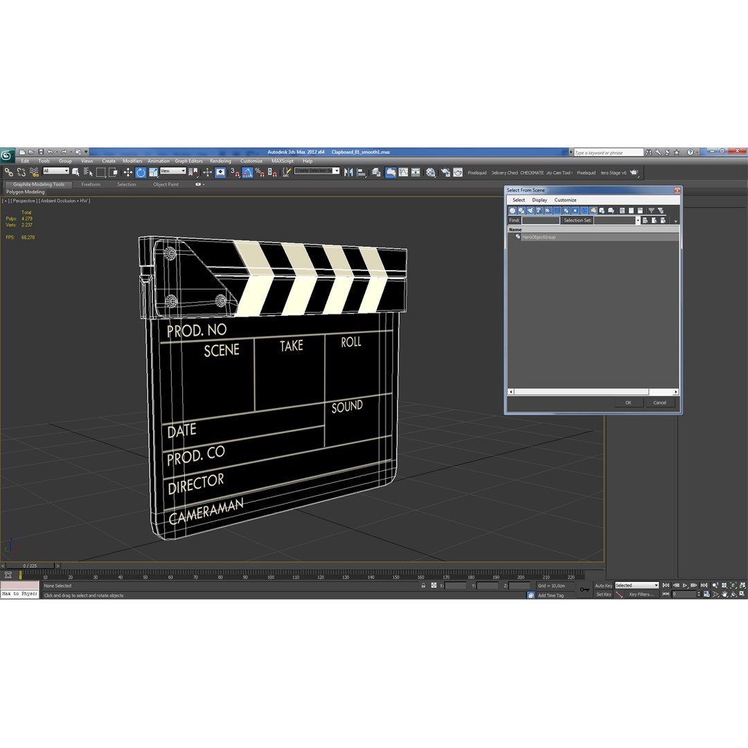 3d clapboard modeled