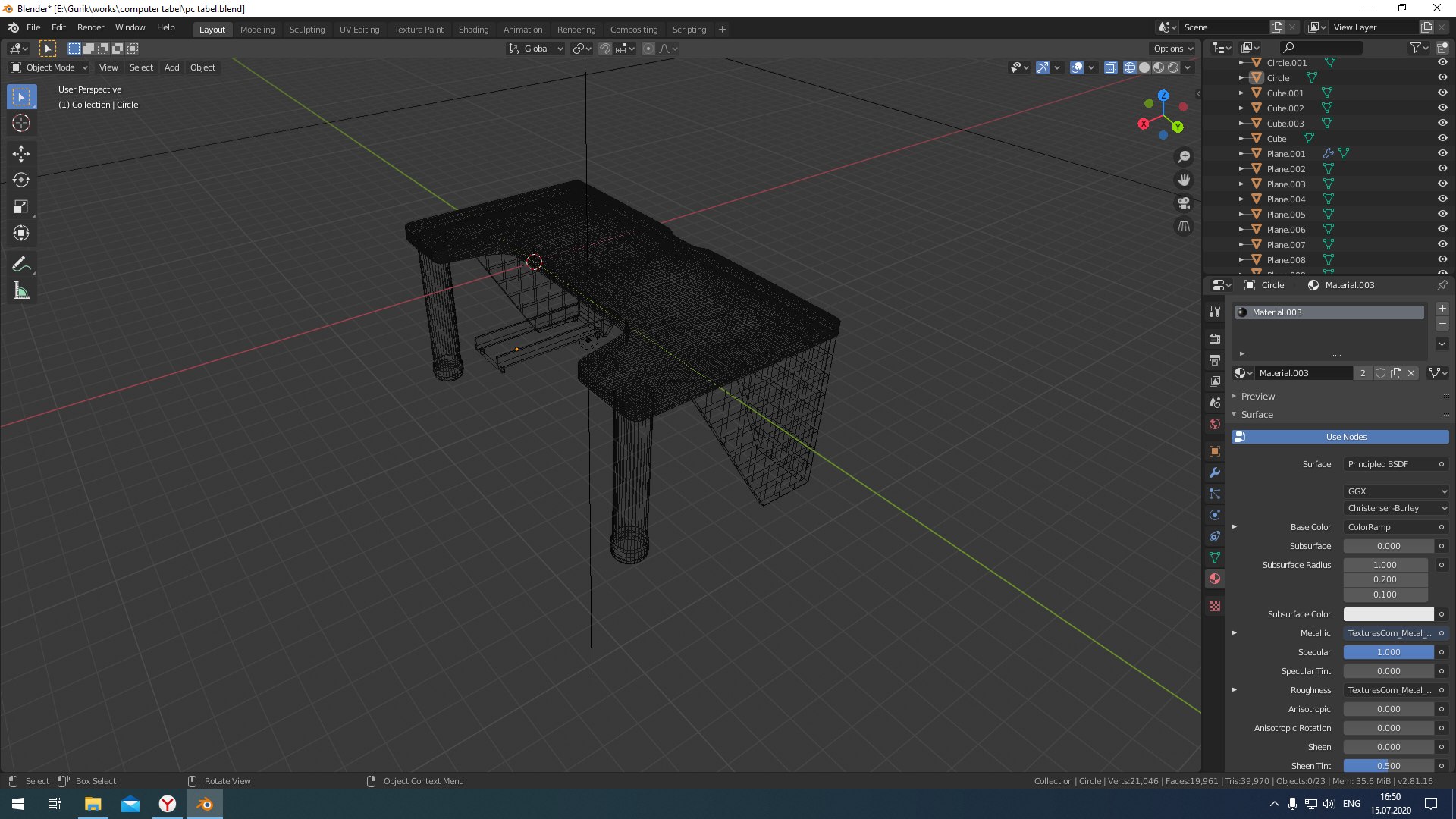 Table pc 3D model - TurboSquid 1586999