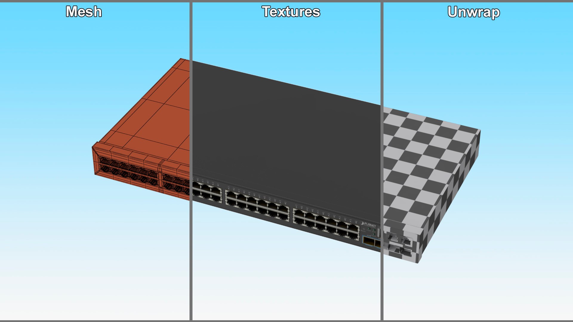 Network Switch 48 Ports 3D Model - TurboSquid 2222435