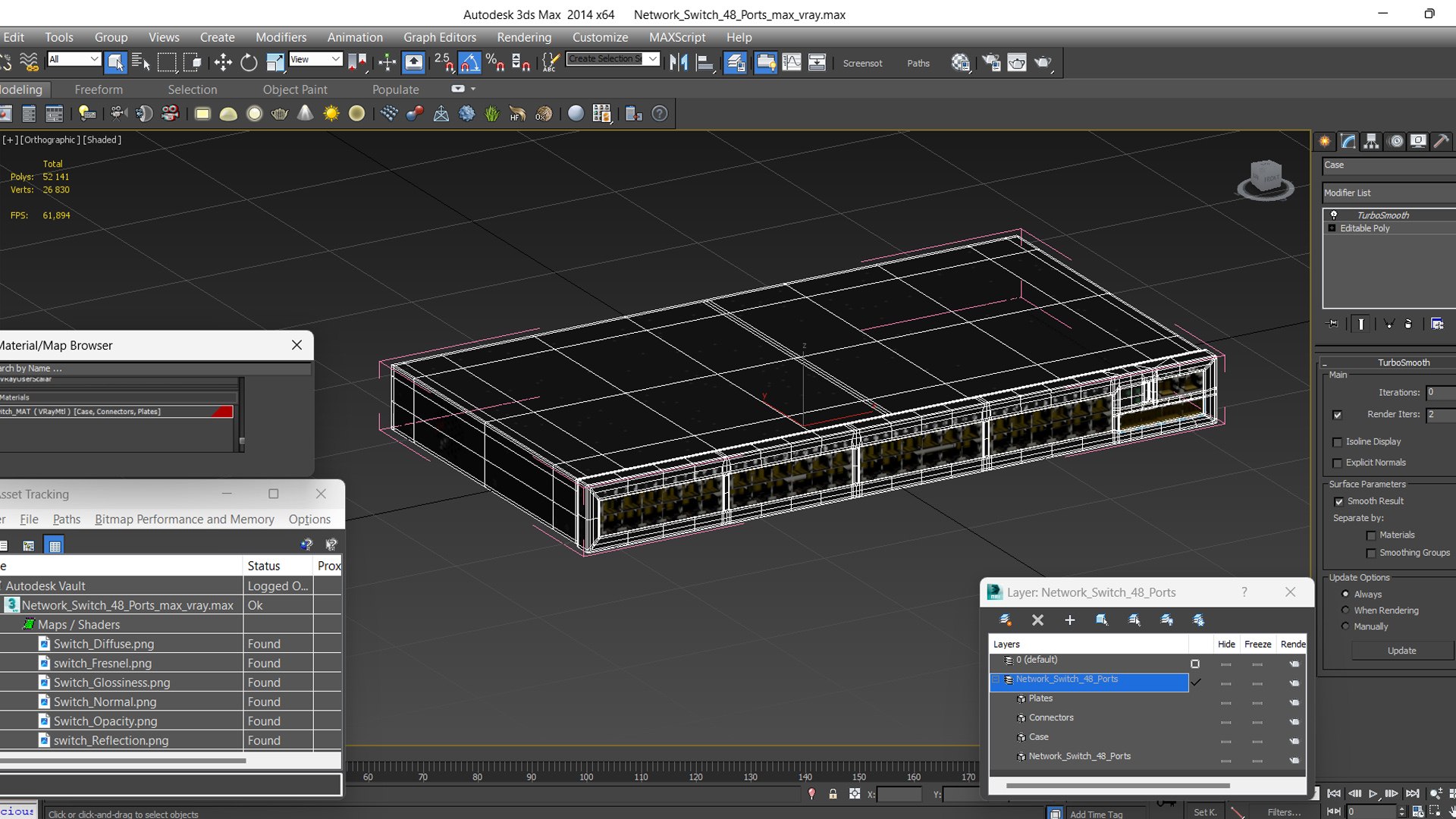 Network Switch 48 Ports 3D Model - TurboSquid 2222435