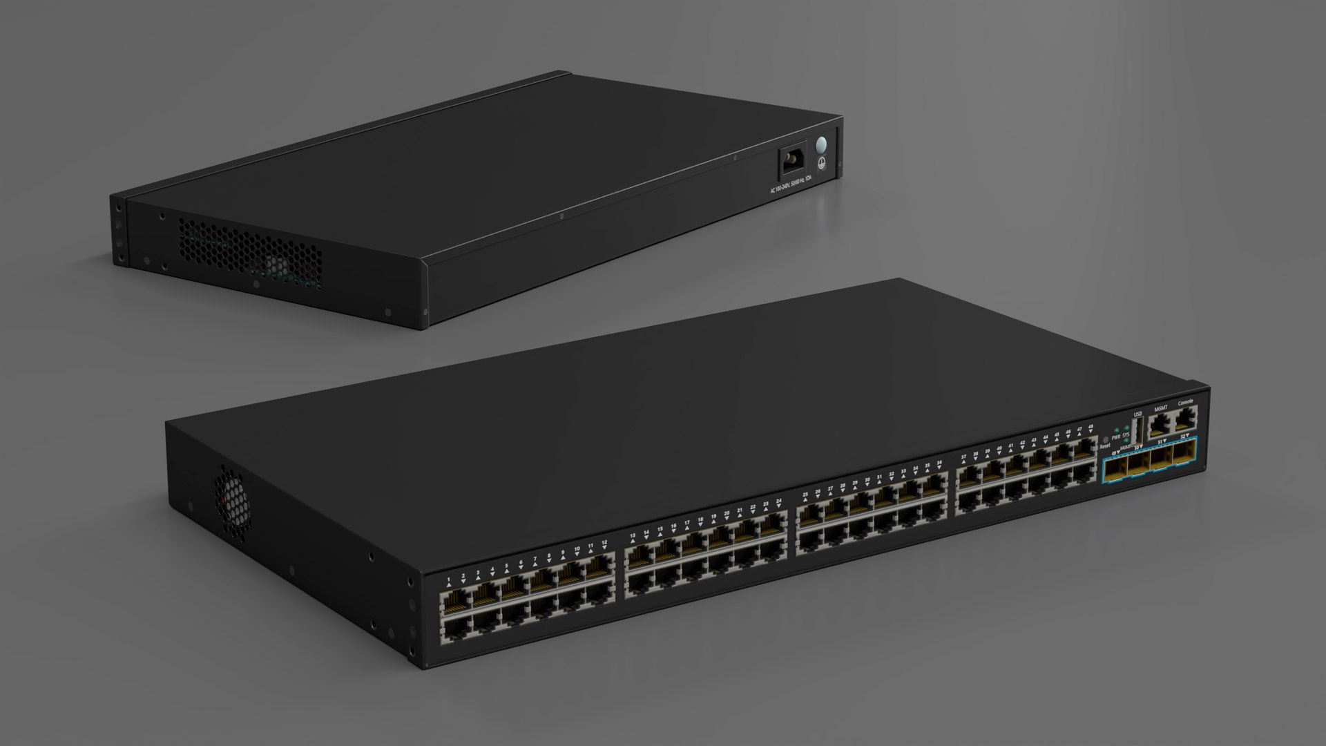 Network Switch 48 Ports 3D Model - TurboSquid 2222435