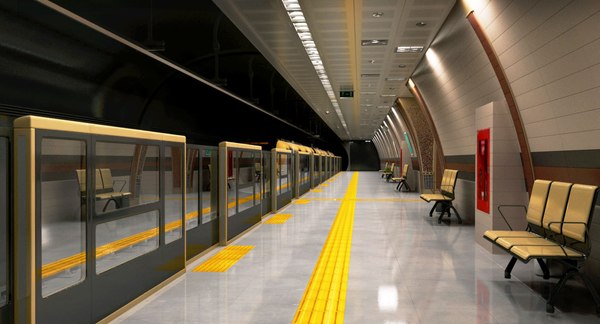 3D subway tram station model - TurboSquid 1440032