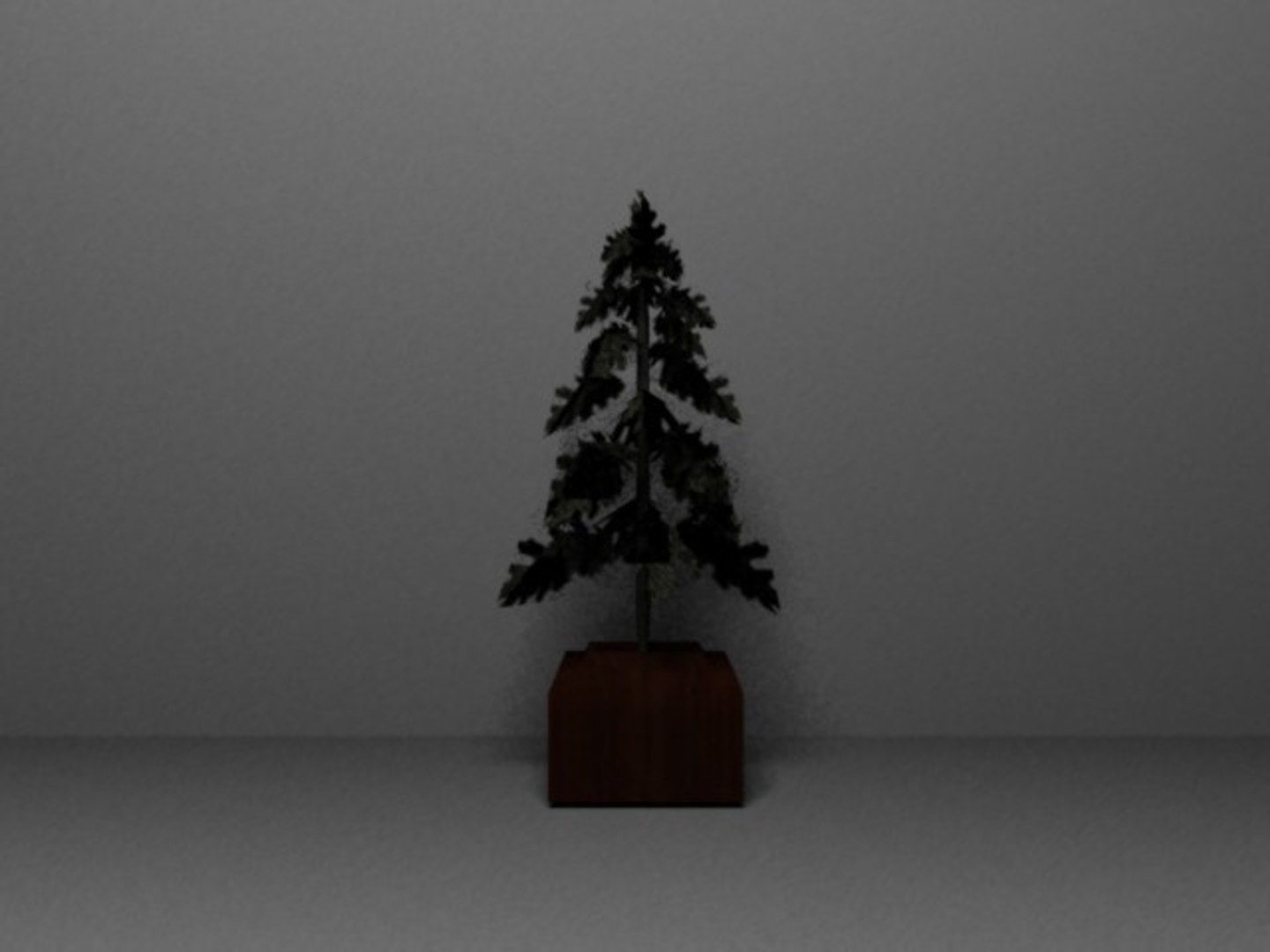 3ds max low-poly ornamental pine tree