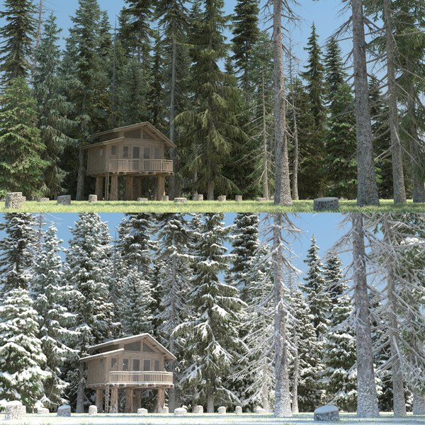 3d model winter tree