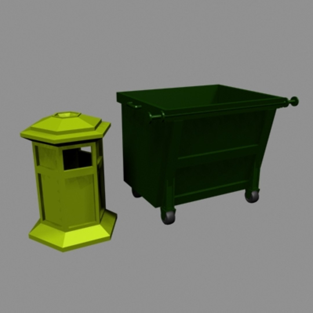 3d model of rubbish bins