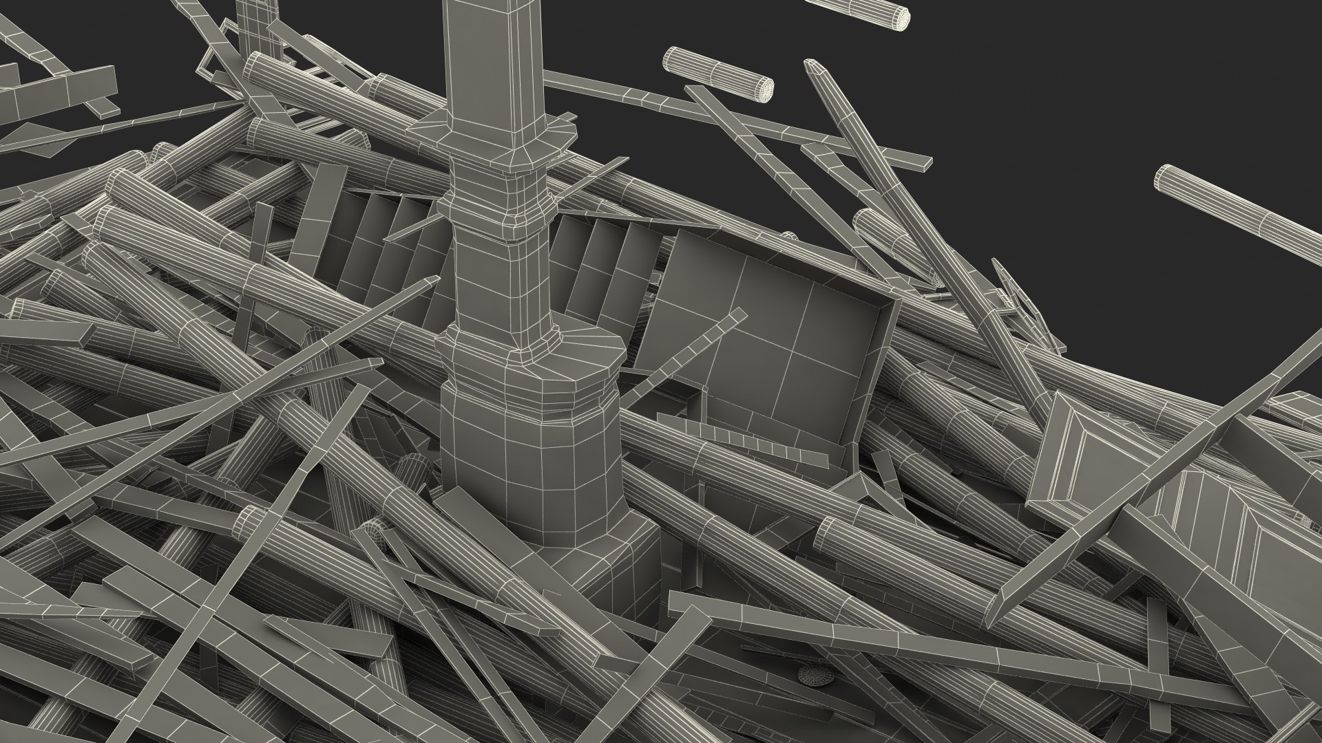 Ruins Of Burned Wooden House 3D Model - TurboSquid 2387112