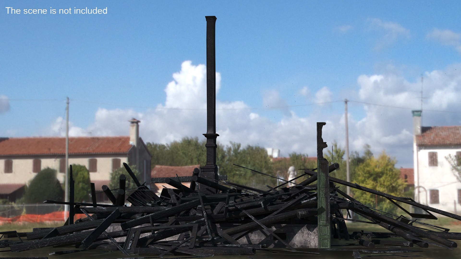 Ruins Of Burned Wooden House 3D Model - TurboSquid 2387112