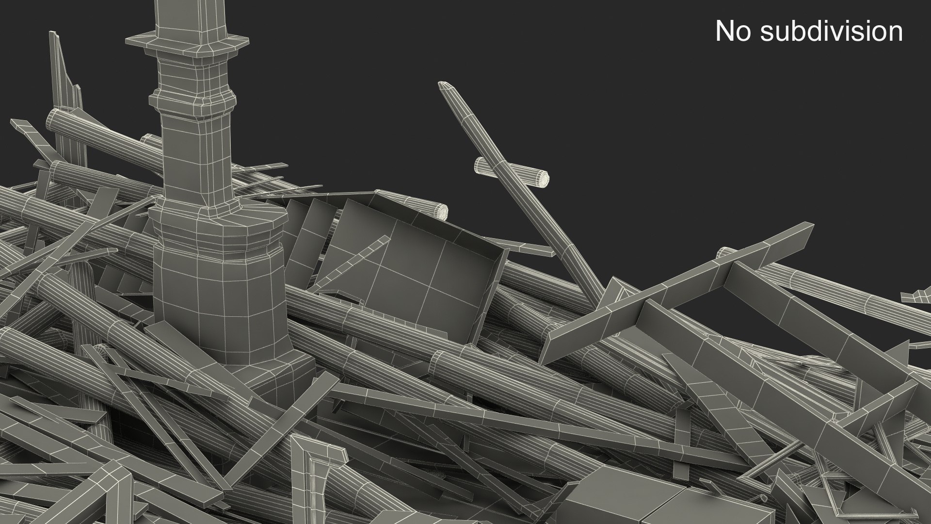 Ruins Of Burned Wooden House 3D Model - TurboSquid 2387112