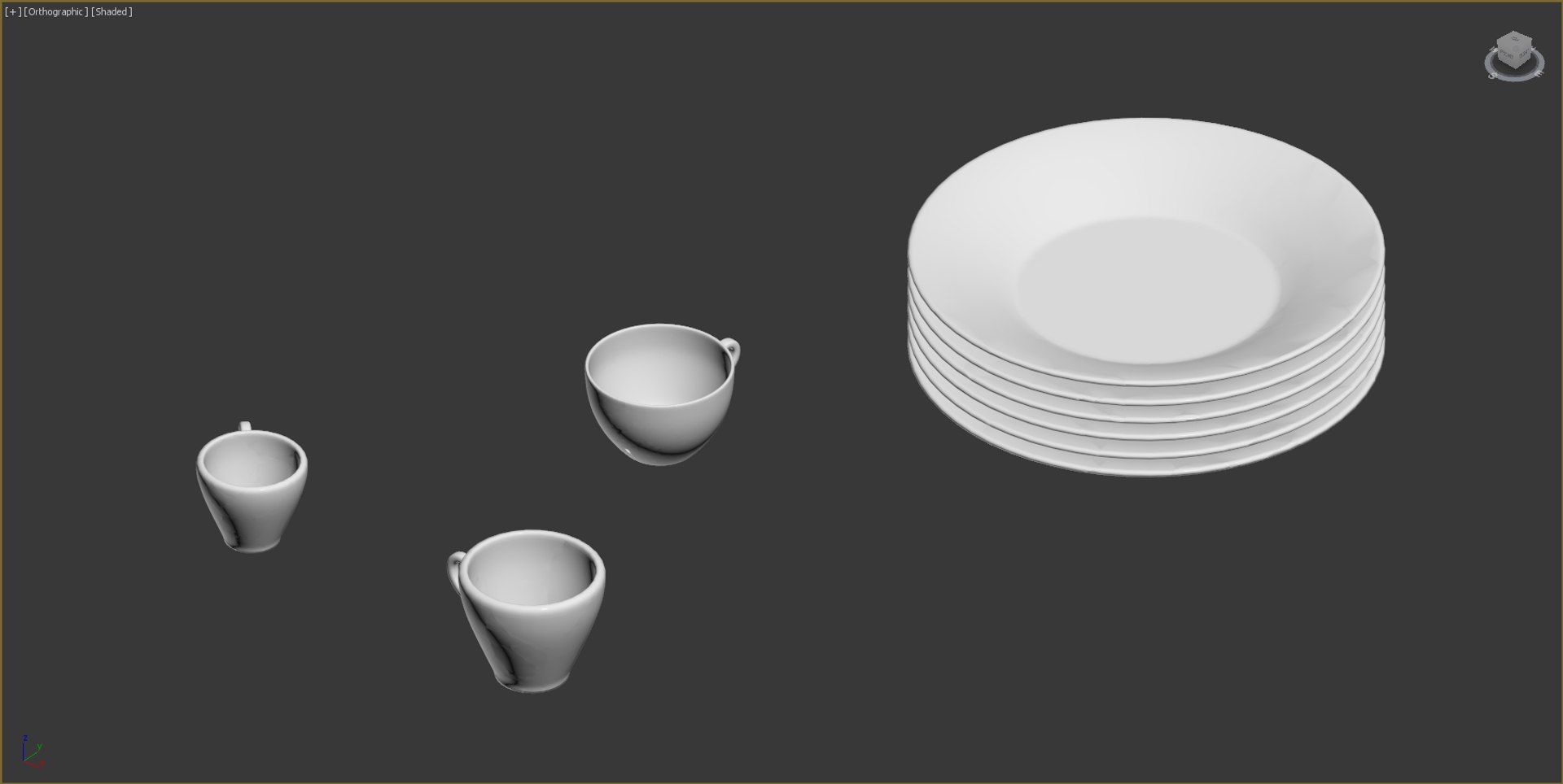 3D Model Broken Dishes Cups Tableware - TurboSquid 1559070