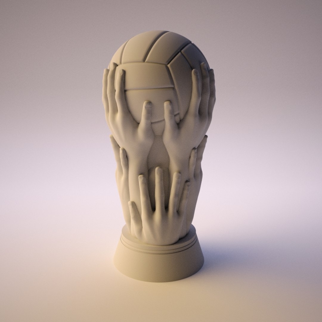 Sports trophies hands soccer ball 3D model - TurboSquid 1339007