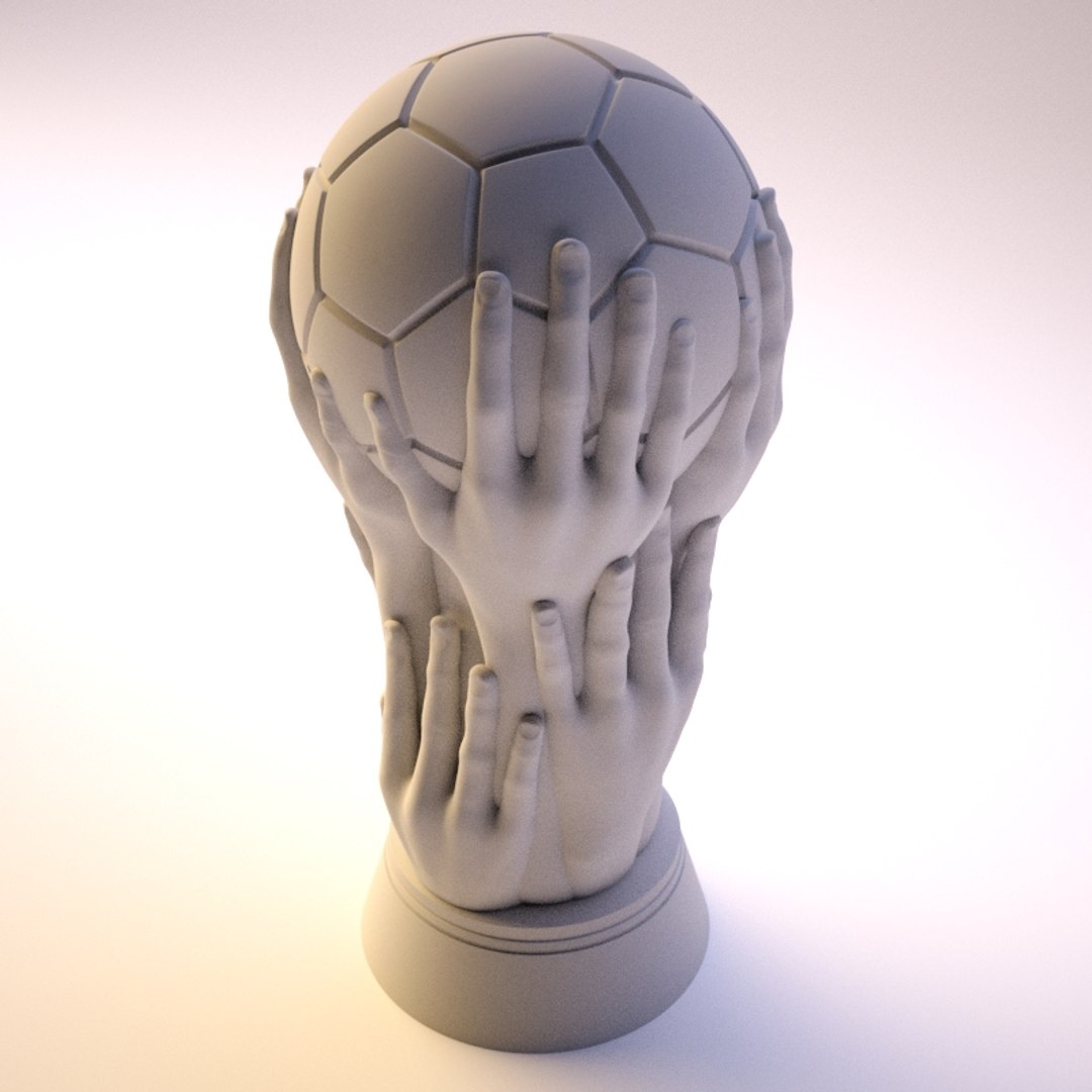 Sports trophies hands soccer ball 3D model - TurboSquid 1339007