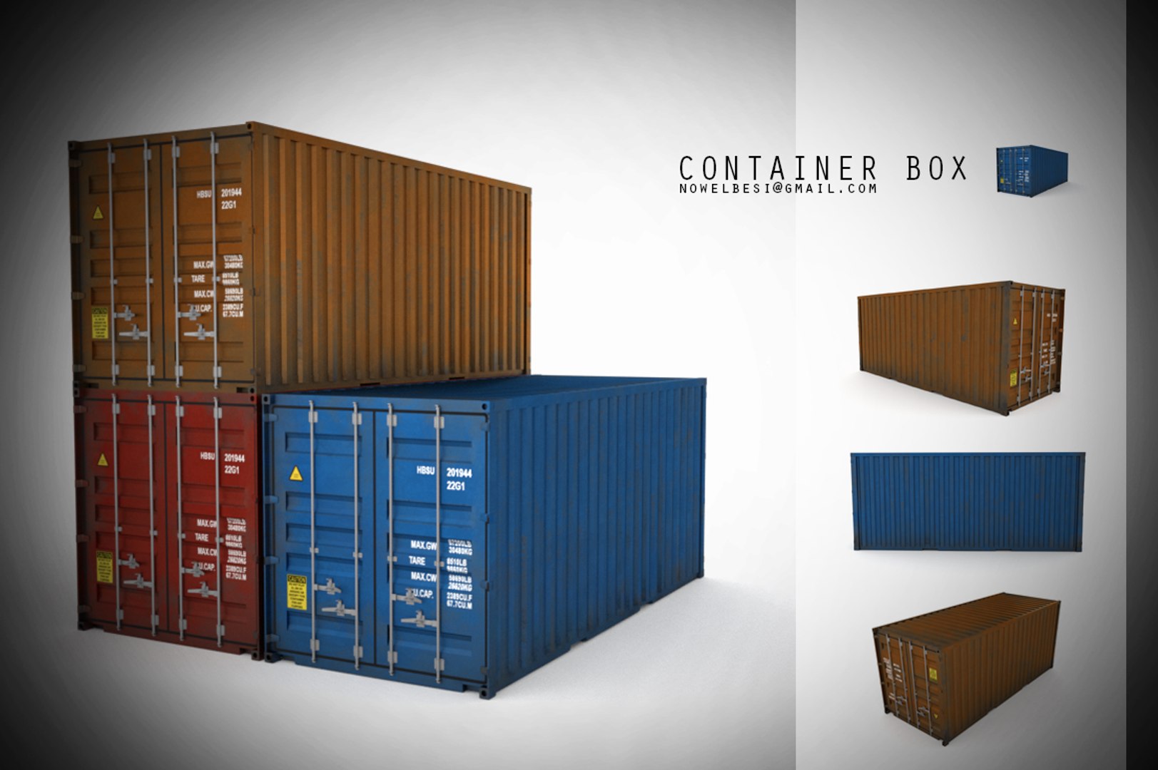 container 20ft 3d model